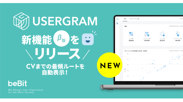 ビービット、UXチームクラウド「USERGRAM」に新機能追加。コンバージョンまでの最頻ルートを自動表示し、クイックな課題発見をサポート | 株式会社ビービット