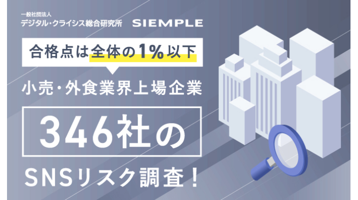 【合格点は全体の1％以下】小売・外食業界に属する上場企業346社のソーシャルメディアポリシー・SNS利用規約の必須項目の網羅性を調査 | シエンプレ株式会社
