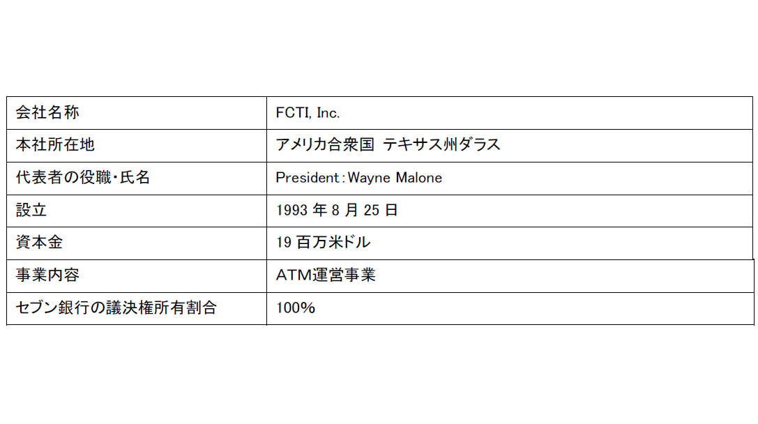 セブン銀行の海外グループ会社FCTIによる7-Eleven,Inc.とのATM設置契約更新のお知らせ | 株式会社セブン銀行